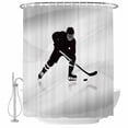 Abstract Sports Shower Curtain for Bathroom, Athletes Hockey Grey ...