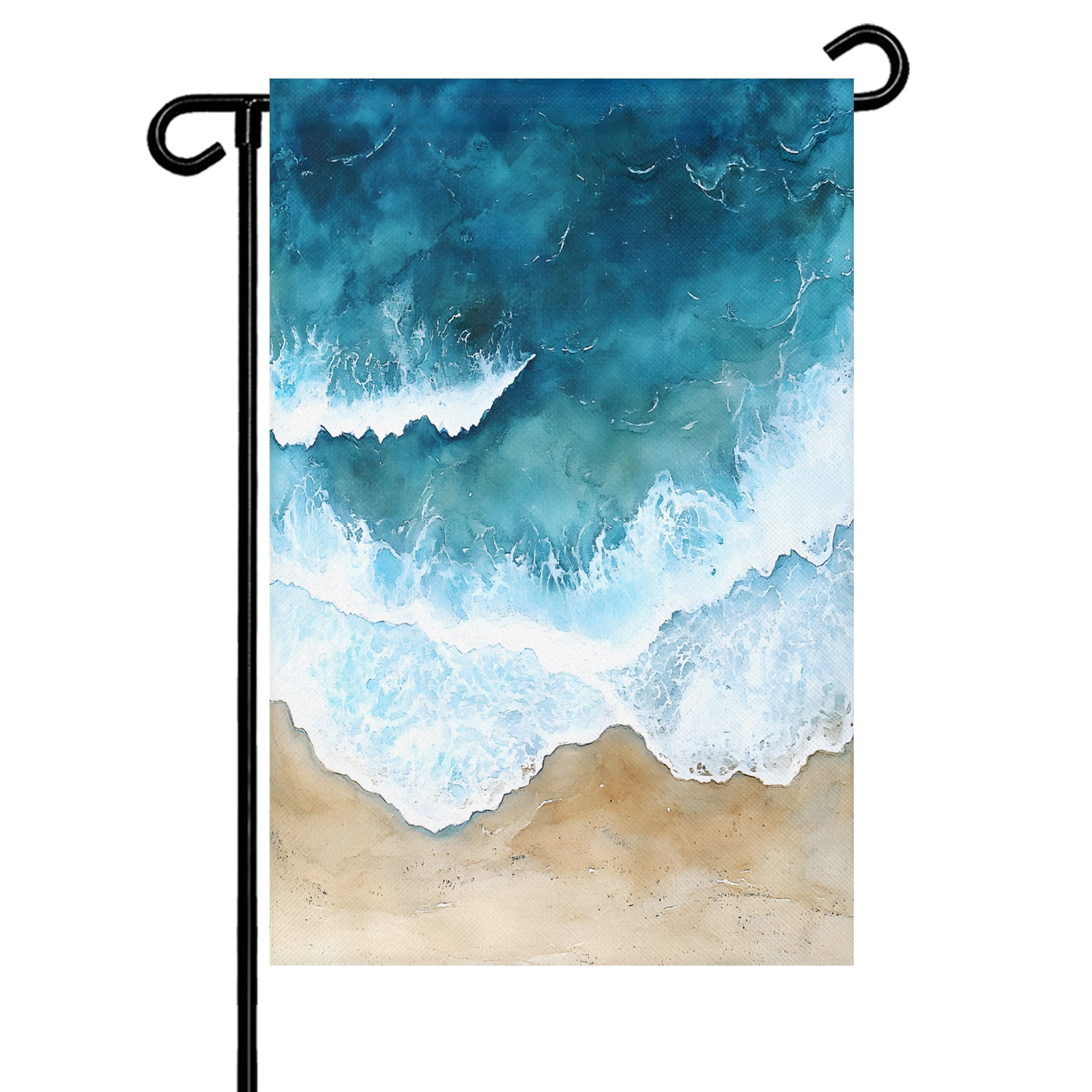 Abstract Spray Garden Flag 28x40 Inch Blue Waves Ocean Seaside ...
