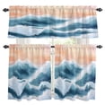 Abstract Spray Kitchen Curtains Valance and Tier Set Waves Orange Blue ...