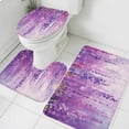 Abstract Spring Bathroom Rugs Set Purple Flowers Plants Oil Painting ...