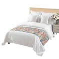 Abstract Spring Floral Bed Runner King Size Retro Colorful Simple Print ...