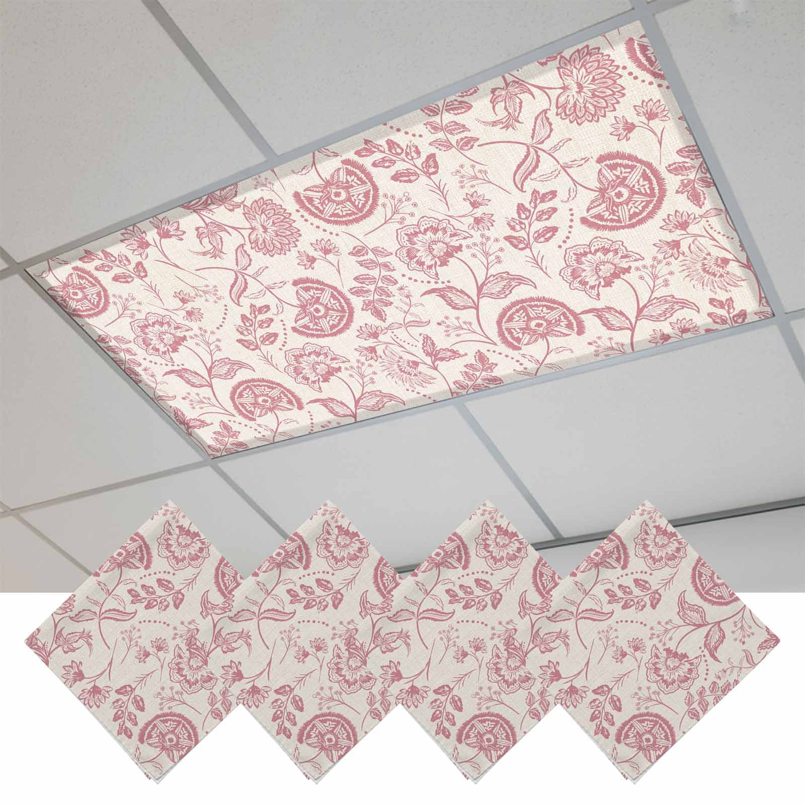 Abstract Spring Floral Magnetic Fluorescent Light Covers for Ceiling ...