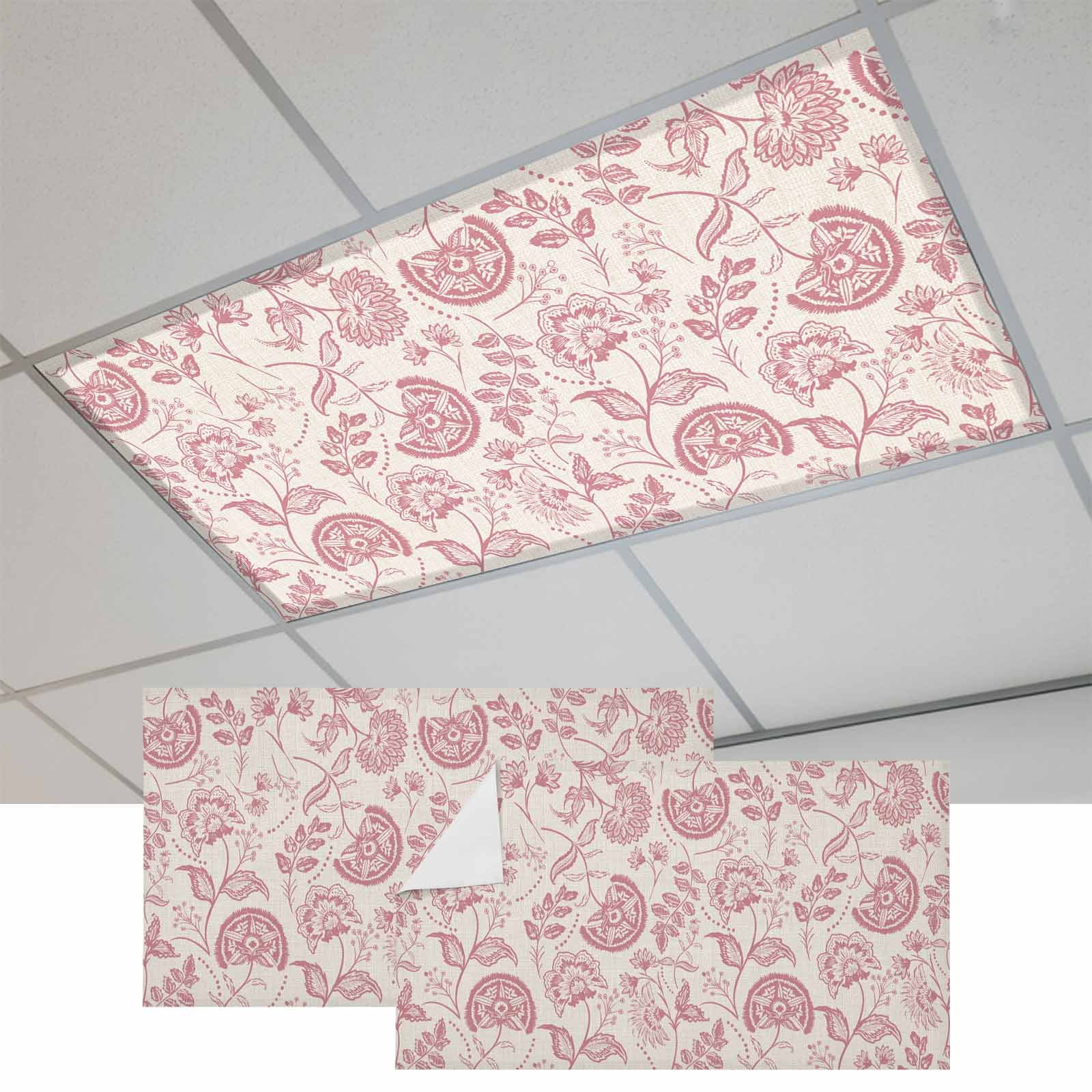 Abstract Spring Floral Magnetic Fluorescent Light Covers for Ceiling ...