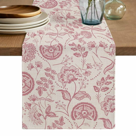 Abstract Spring Floral Table Runner, Farmhouse Summer Botanical ...