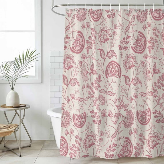 Abstract Spring Floral Waterproof Fabric Shower Curtain,Farmhouse ...
