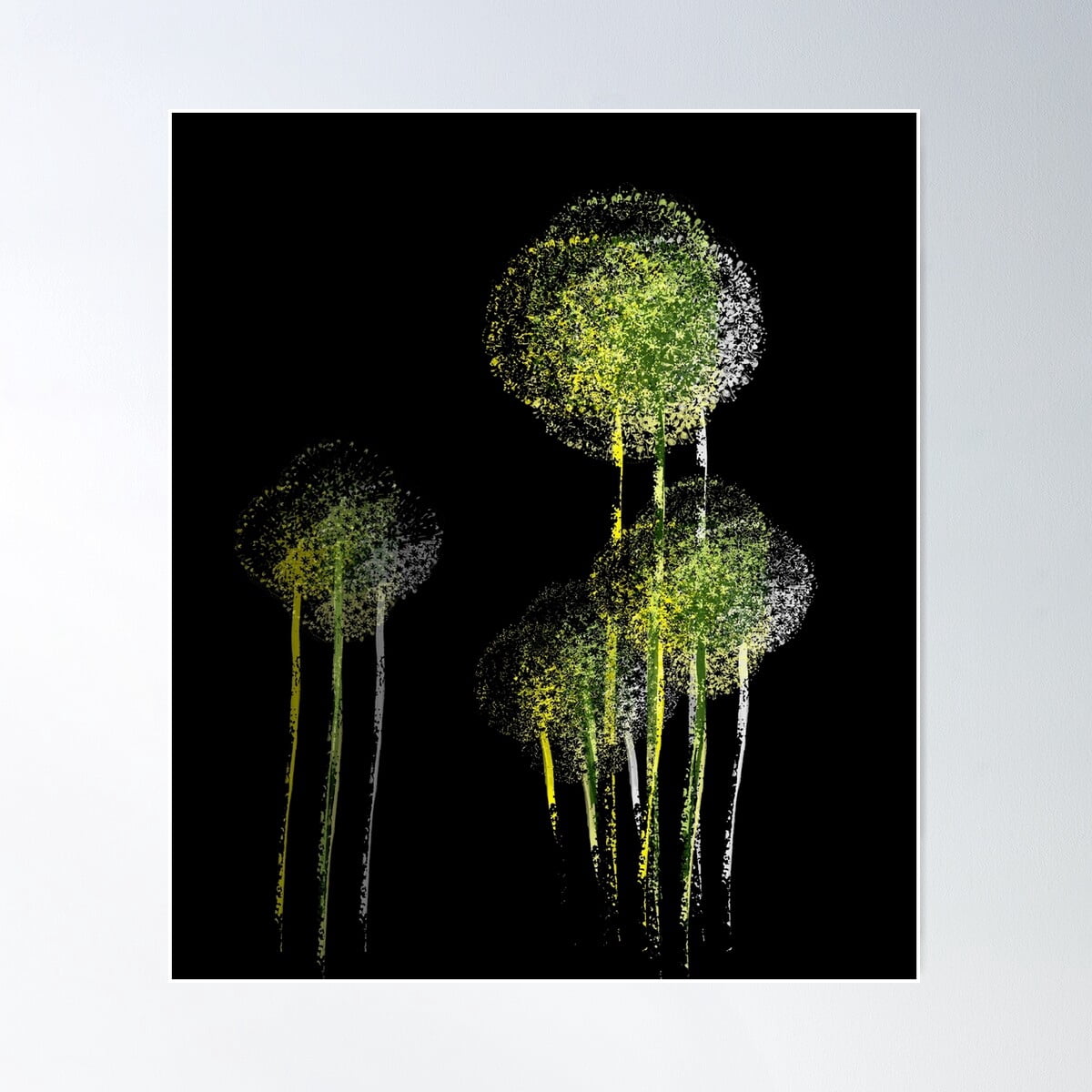 Abstract Spring Flower Trees Poster Wall Art, Modern Wall Decor For ...