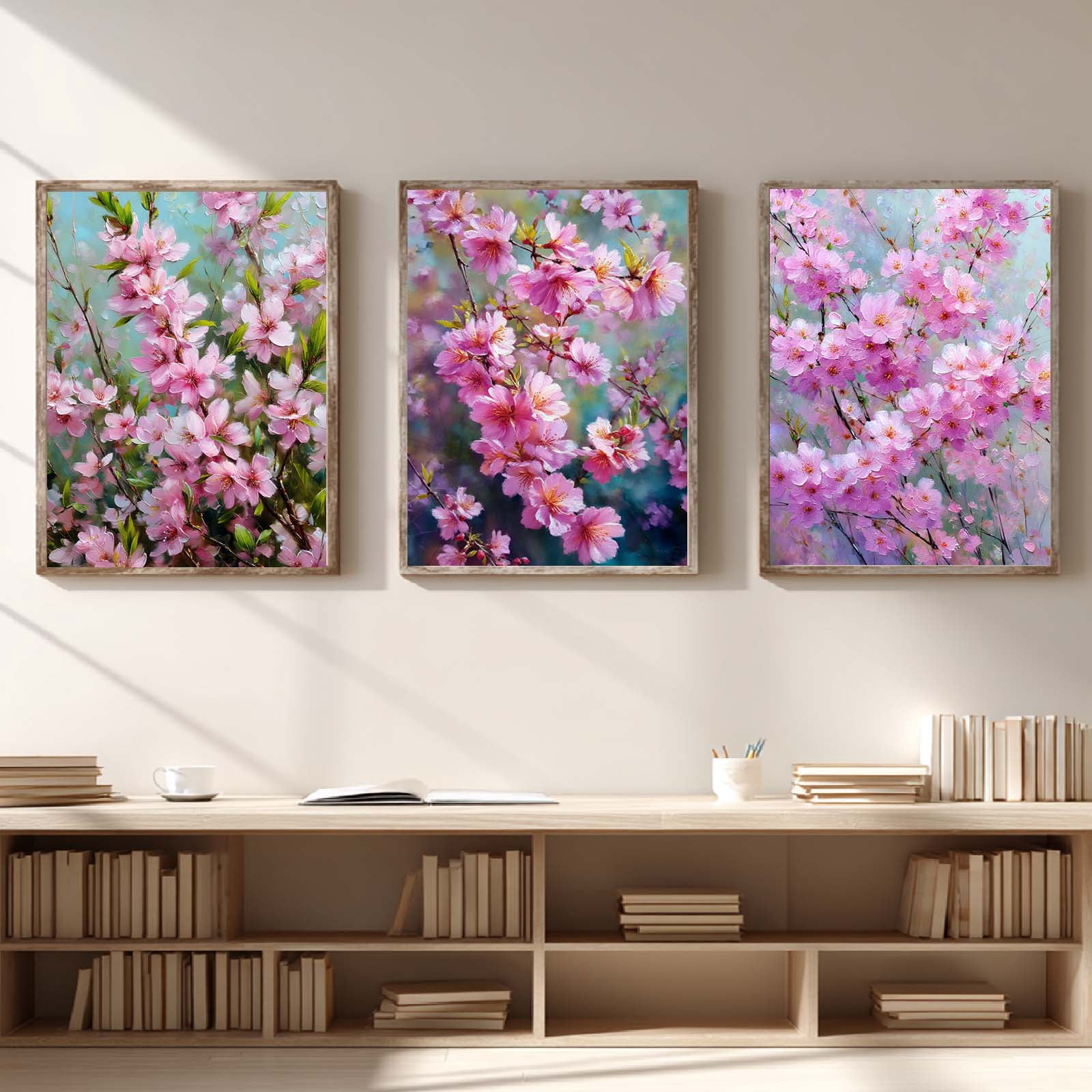 Abstract Spring Landscape Blooming Garden Canvas Painting Wall Art ...