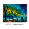 Abstract Spring Night Moody Landscape Home Decor Colourful Wall Art ...