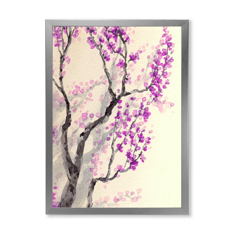Abstract Tree Painting Purple