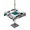 Abstract Squares Square Outdoor Tablecloth with Umbrella Hole Green ...
