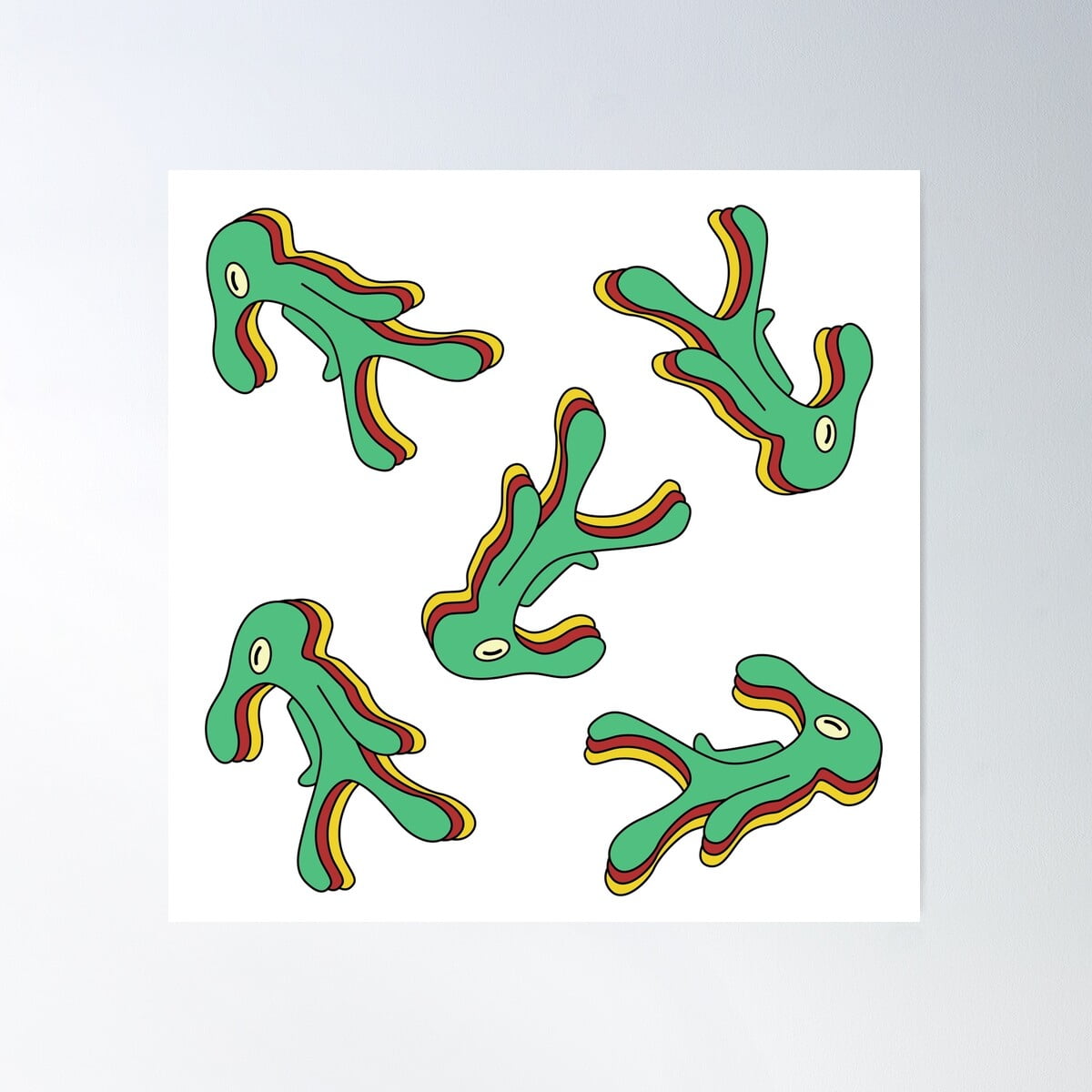 Abstract Squidward Pattern Poster Wall Art, Modern Wall Decor For ...