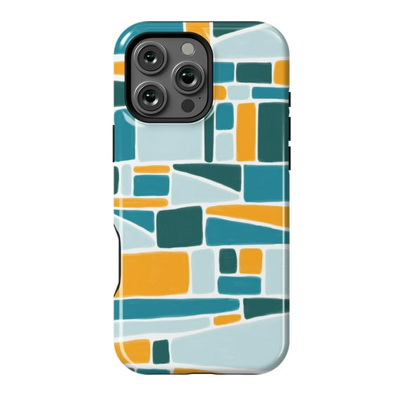 Abstract Stacked Shapes Modern Art Pattern iPhone Case 17 16 15 14 13 ...