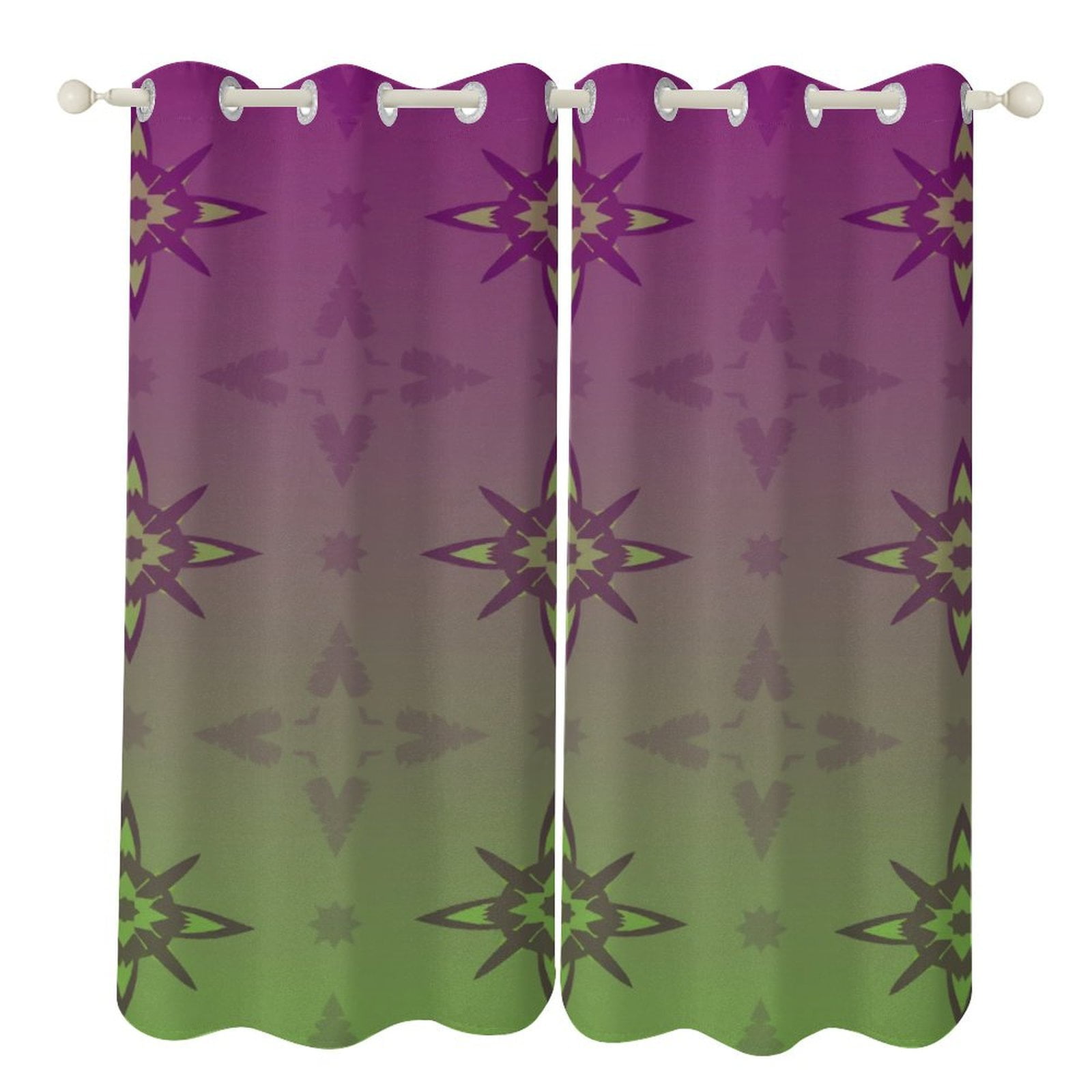 Abstract Star Pattern Gradient Background Window Drapes For Kids Boys ...