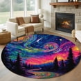 Abstract Starry Sky 7FT Round Area Rugs for Living Room Path Forest ...