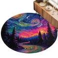 Abstract Starry Sky Area Rugs 3.3' (Round) Path Forest Dreamy ...