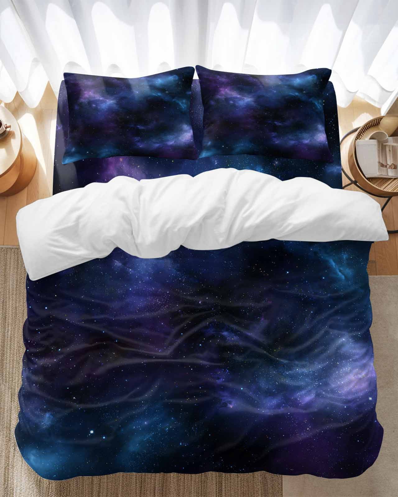 Abstract Starry Sky Bedding Duvet Cover Set Queen Size 4 Pieces Blue ...