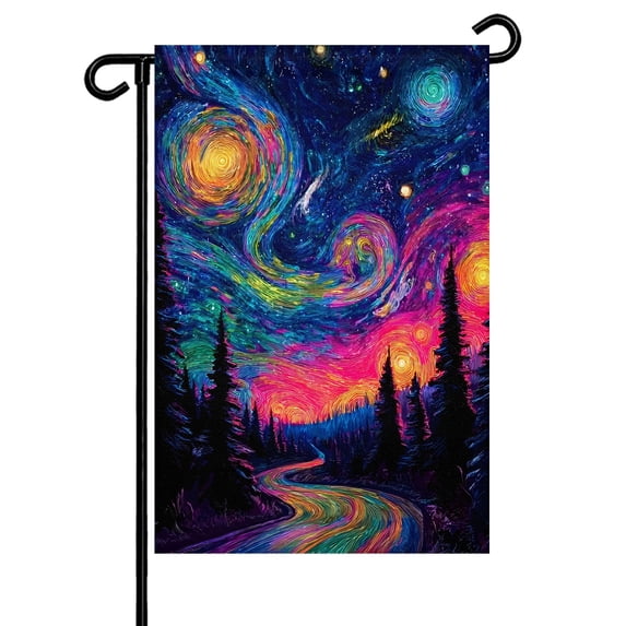 Abstract Starry Sky Garden Flag 28x40 Inch Path Forest Dreamy ...