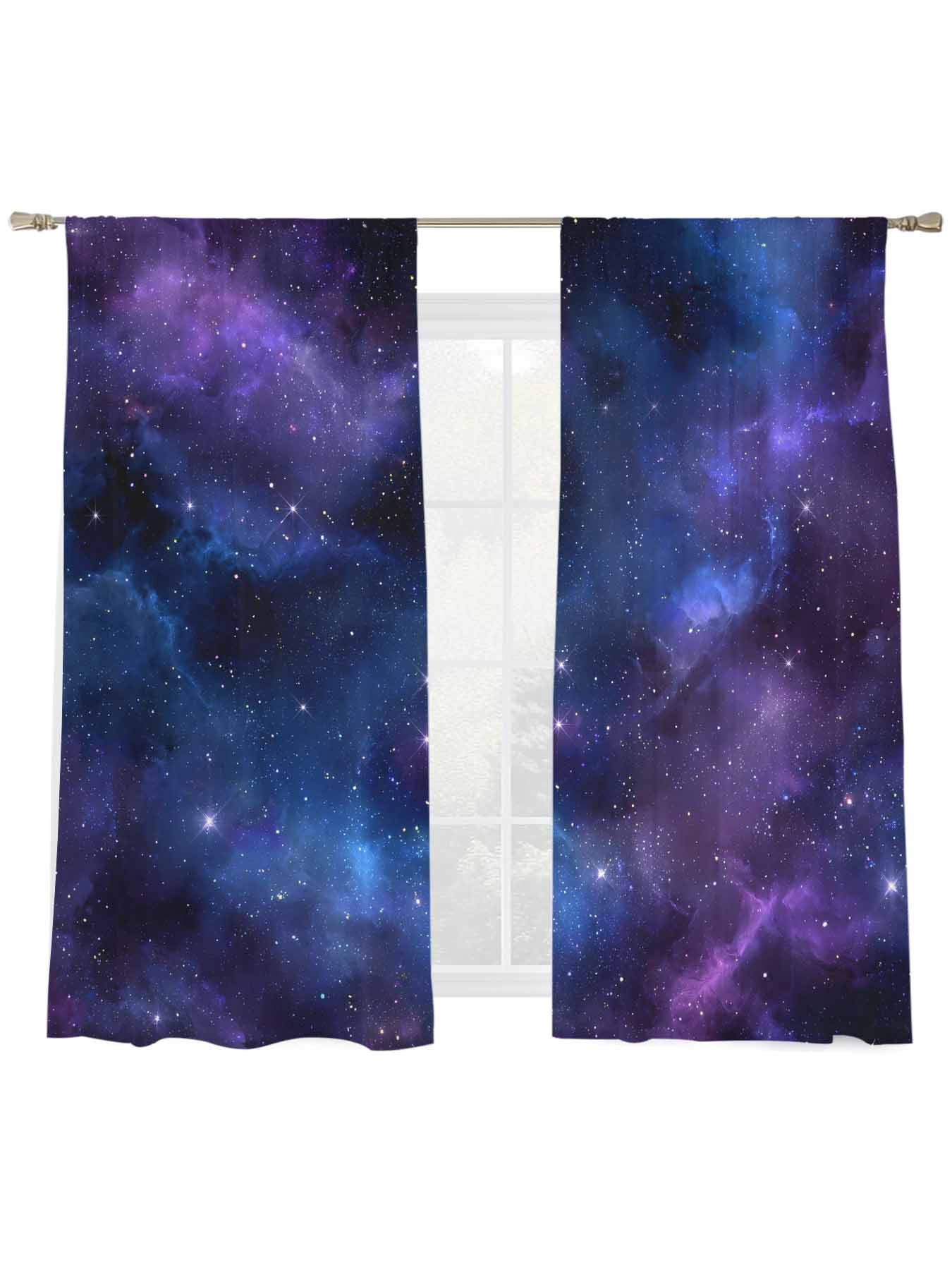 Abstract Starry Sky Sheer Curtains for Living Room Bedroom, Light ...