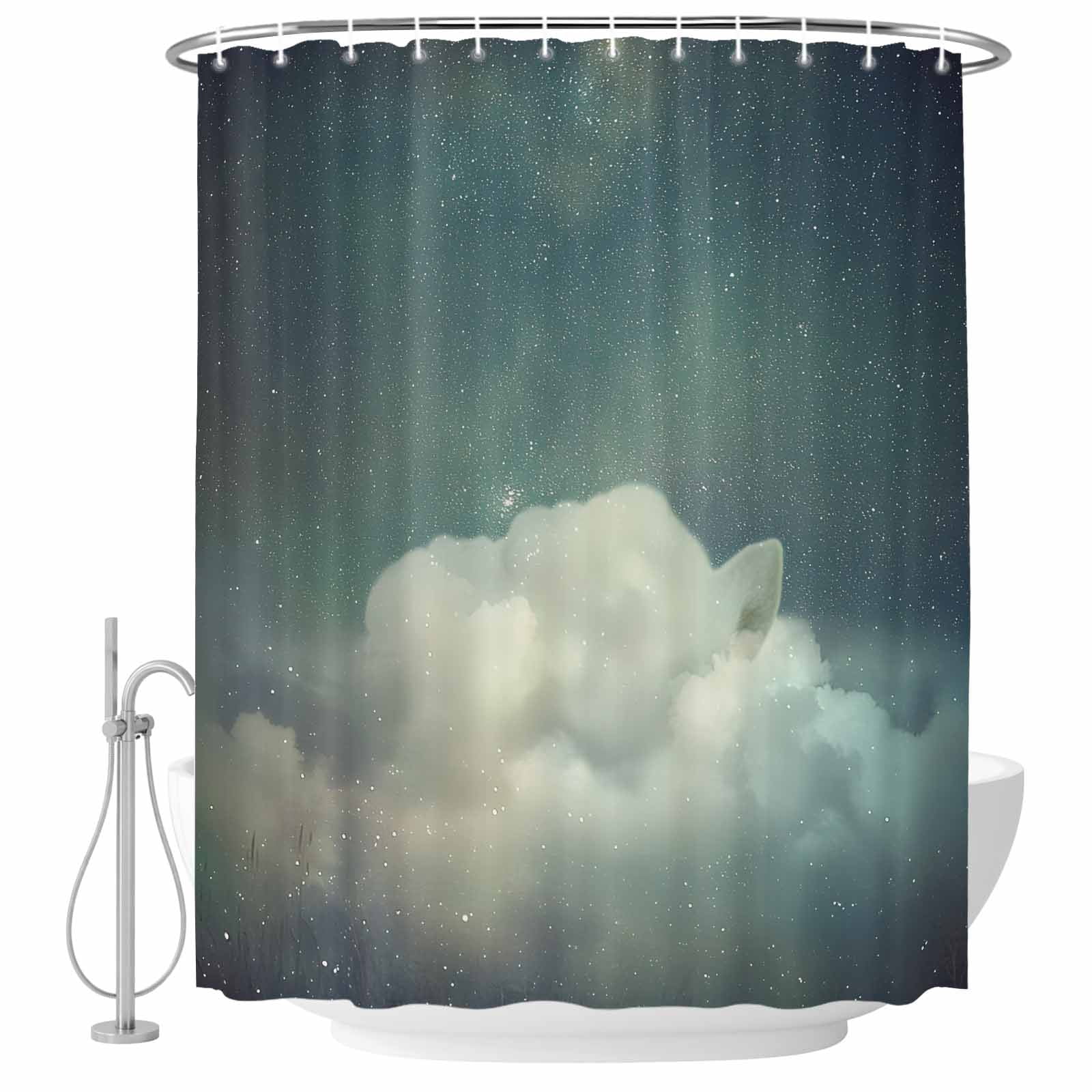 Abstract Starry Sky Shower Curtain Set - Long 72" x 84" Washable ...