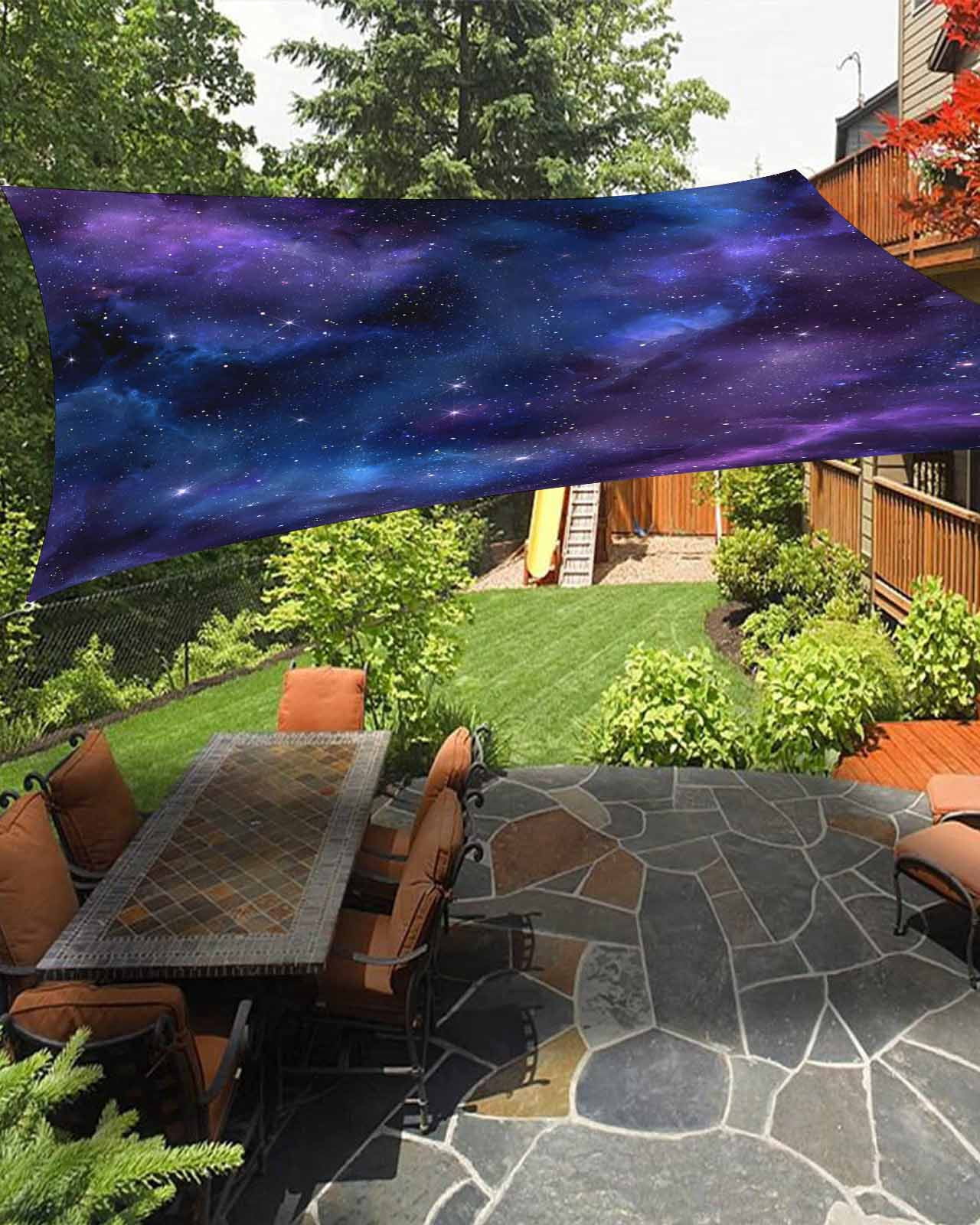 Abstract Starry Sky Sun Shade Sail 12'X16' Blue Purple Black Night Sky ...