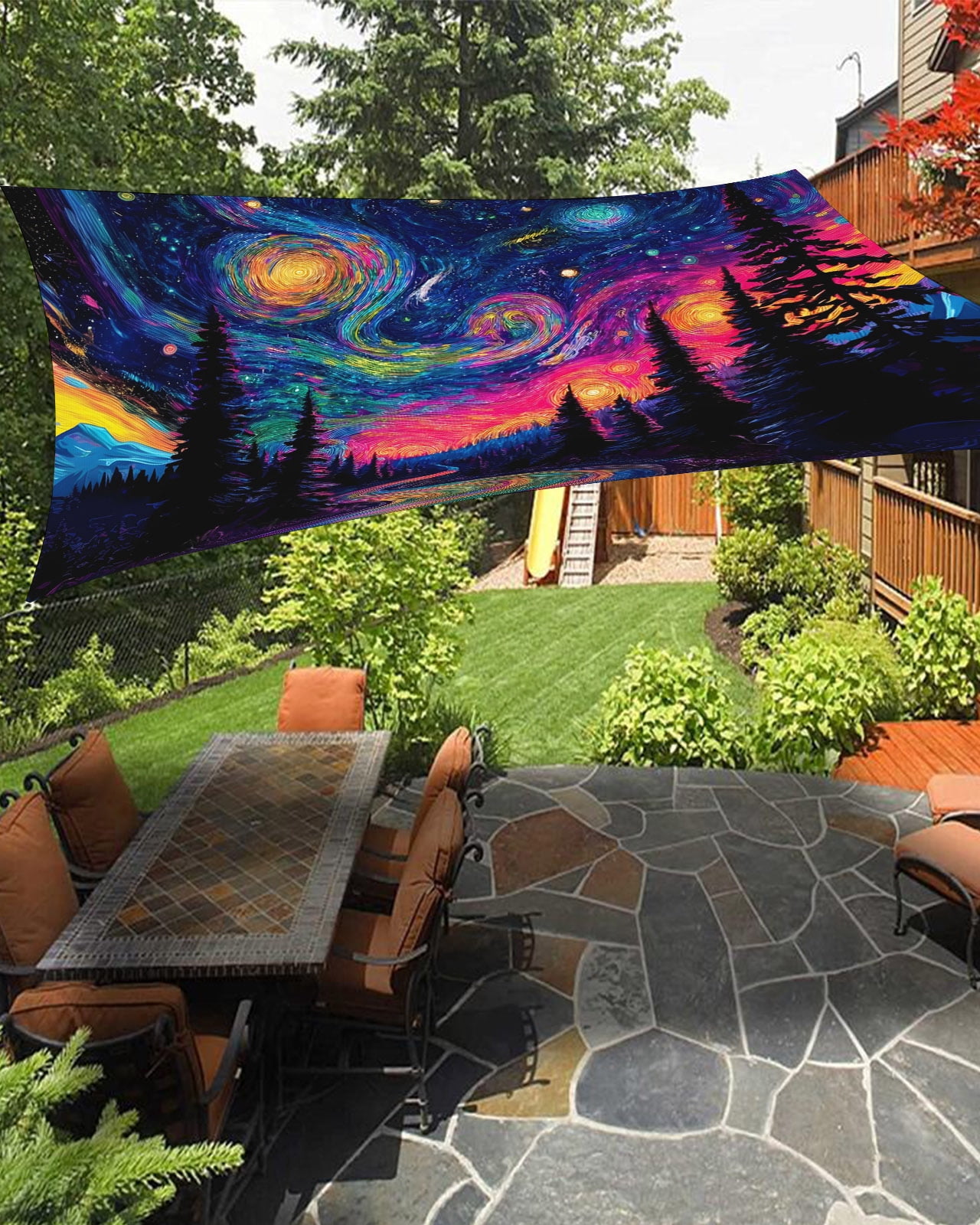 Abstract Starry Sky Sun Shade Sail 14'X18' Path Forest Dreamy ...