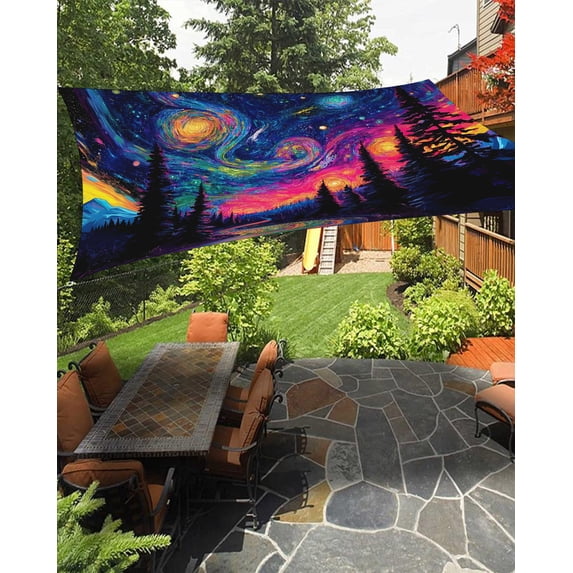 Abstract Starry Sky Sun Shade Sail 14'X18' Path Forest Dreamy ...