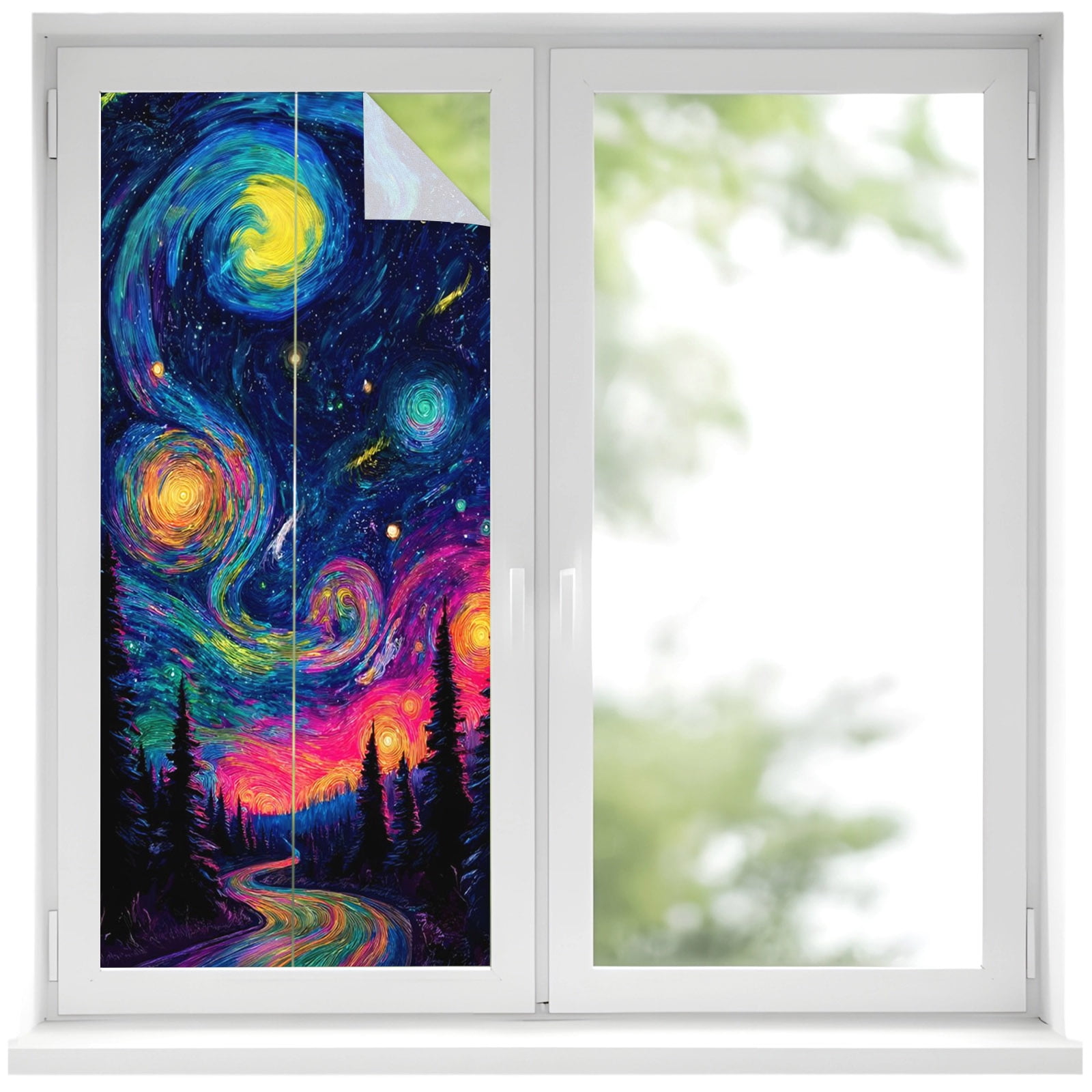 Abstract Starry Sky Window Privacy Film Path Forest Dreamy ...