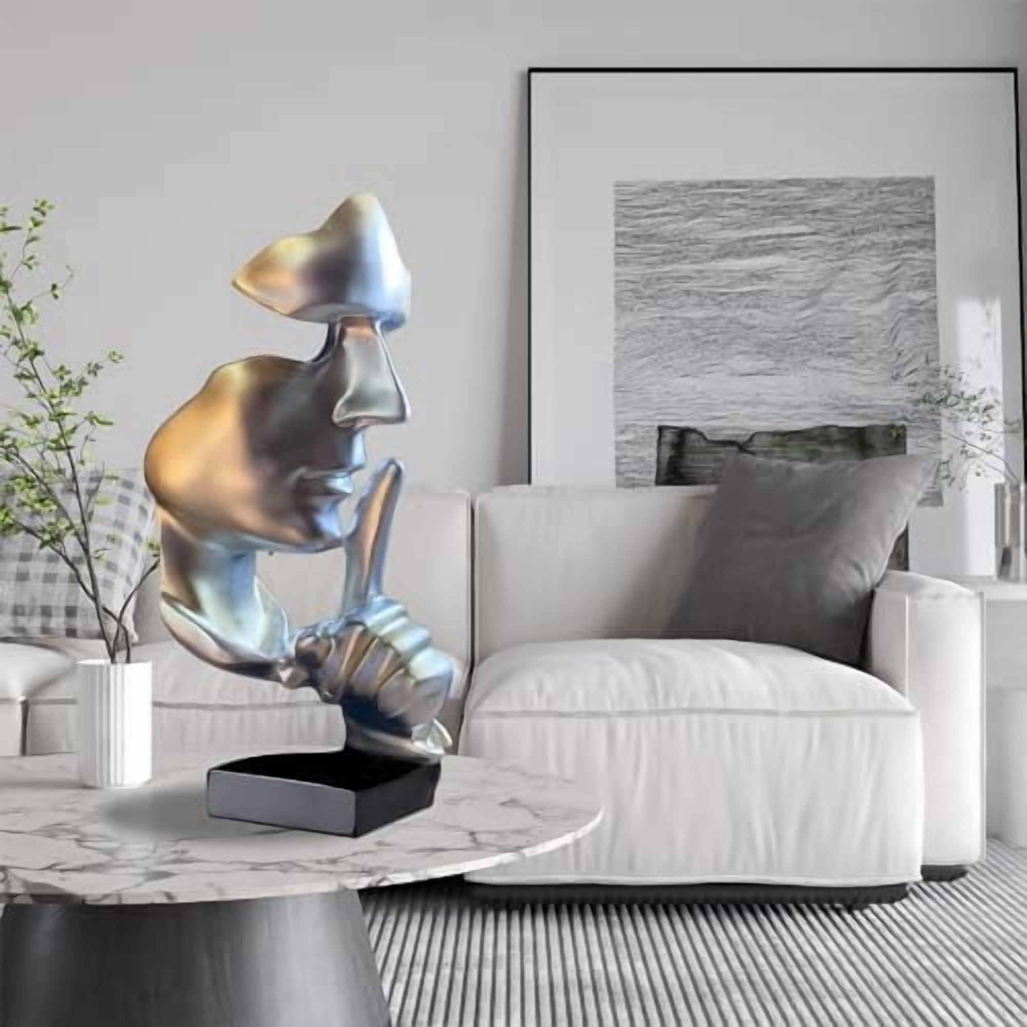 Abstract Statues Silence is Gold Decorative Objects,Modern and Simple ...