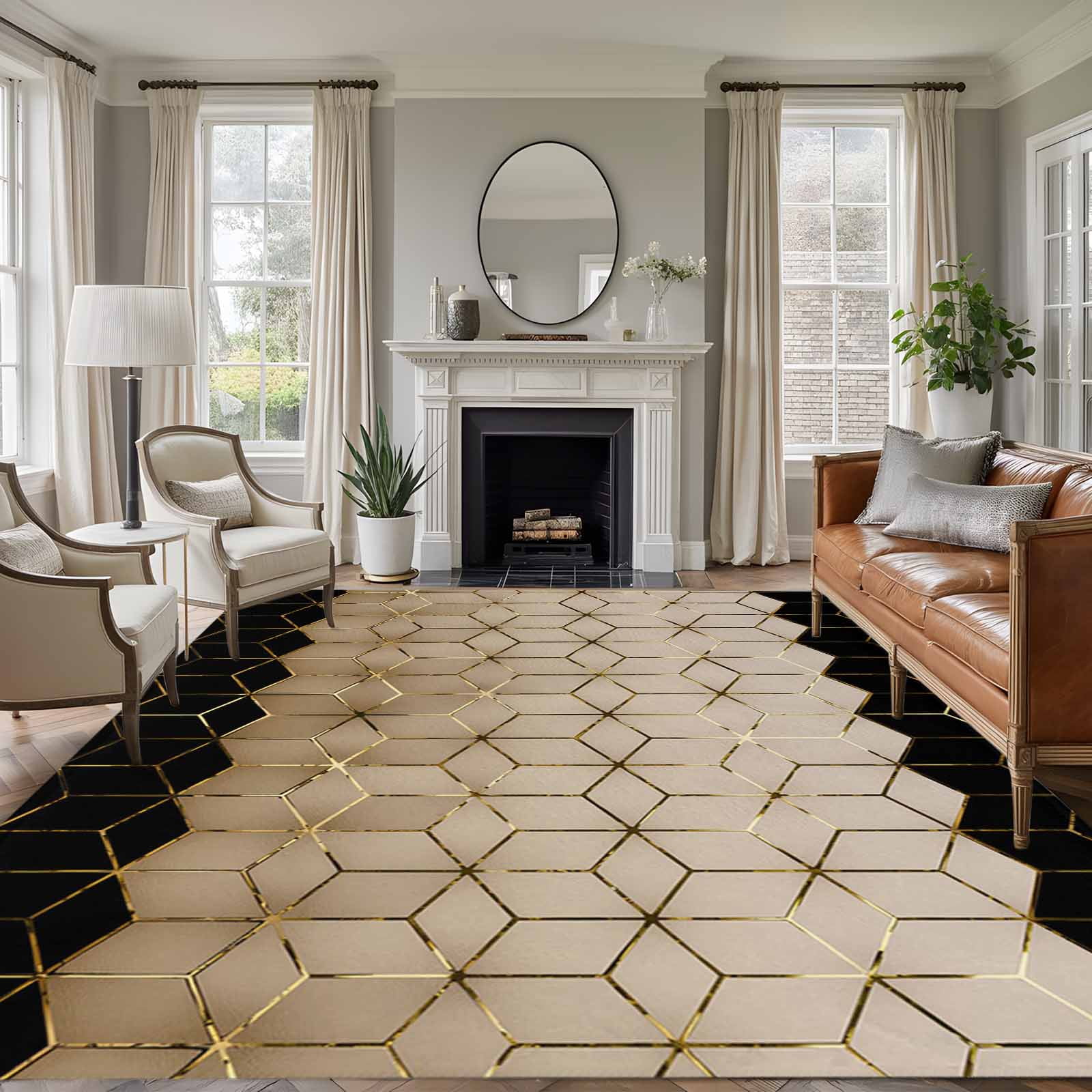 Abstract Stereo Cube 5x7 Rug for Living Room Sofa and Coffee Table ...