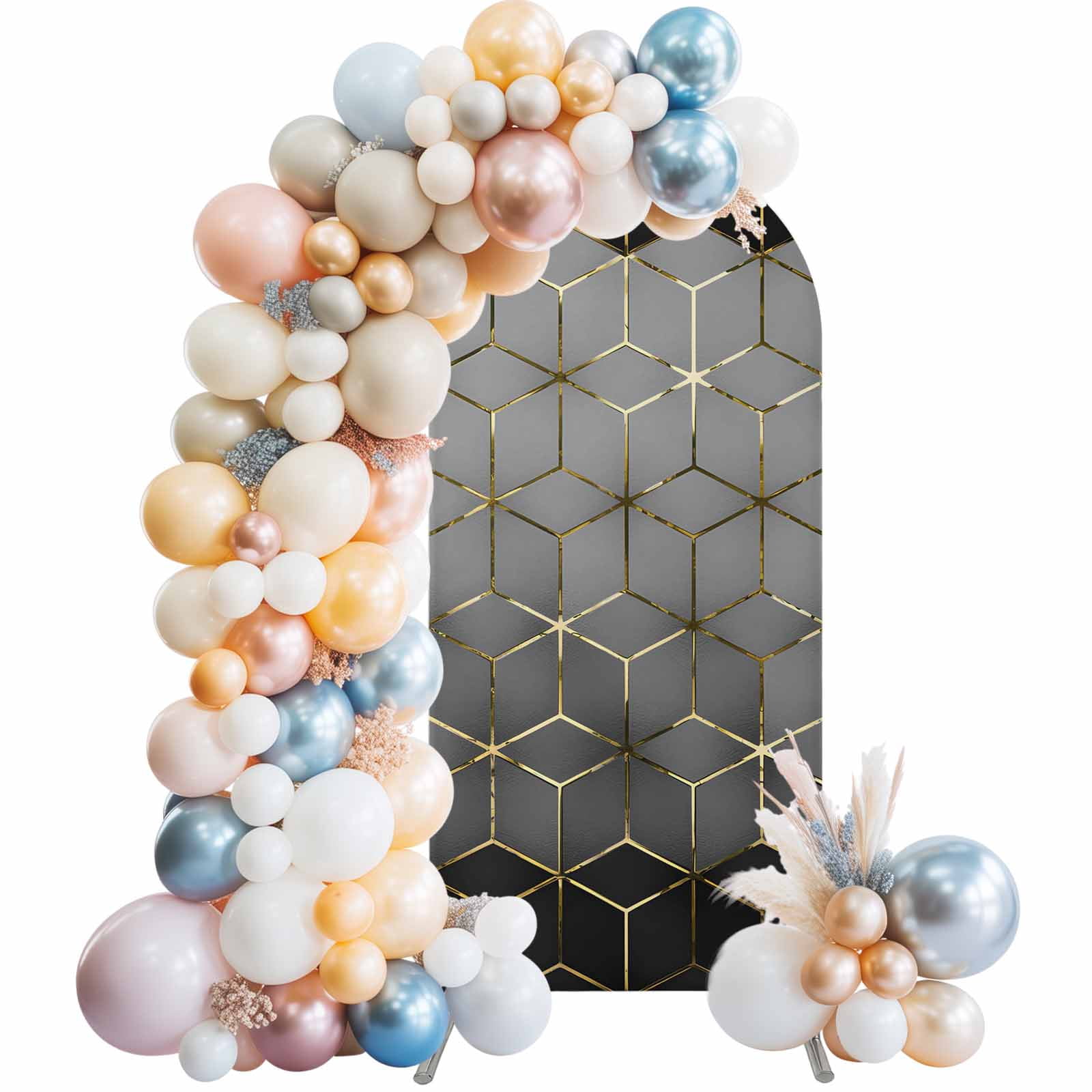 Abstract Stereo Cube Arch Backdrop Cover 6 FT Modern Gradient Black ...