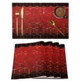 Abstract Stereo Cube Cotton Linen Placemats Set of 6, Modern Gradient ...