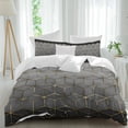 Abstract Stereo Cube Duvet Cover Set Queen Size, Modern Gradient Black ...
