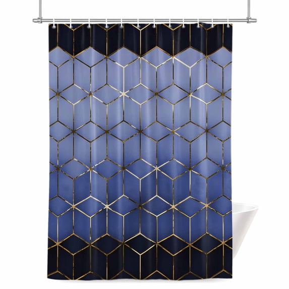 Abstract Stereo Cube Shower Curtains for Bathroom, Modern Gradient ...