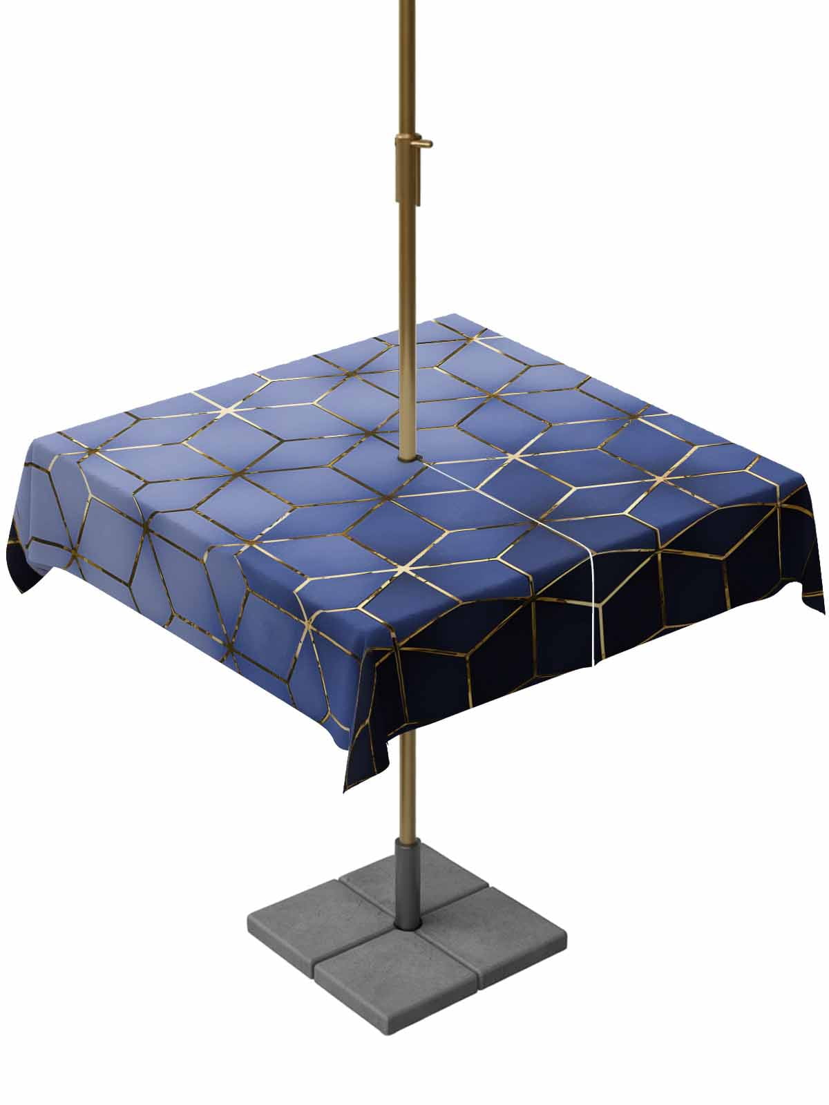 Abstract Stereo Cube Square Outdoor Tablecloth with Umbrella Hole ...