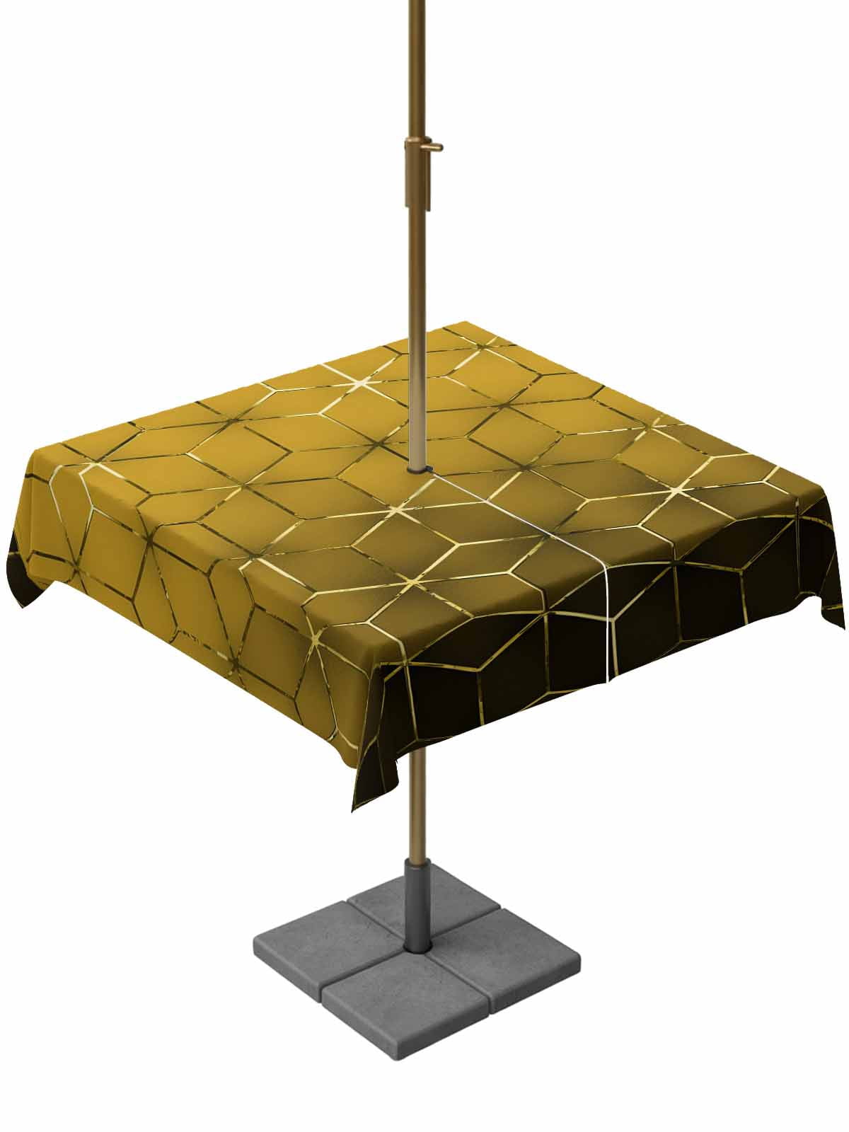 Abstract Stereo Cube Square Outdoor Tablecloth with Umbrella Hole ...
