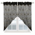 Abstract Stereo Cube Swag Curtain Valance for Window 2 Panels Modern ...