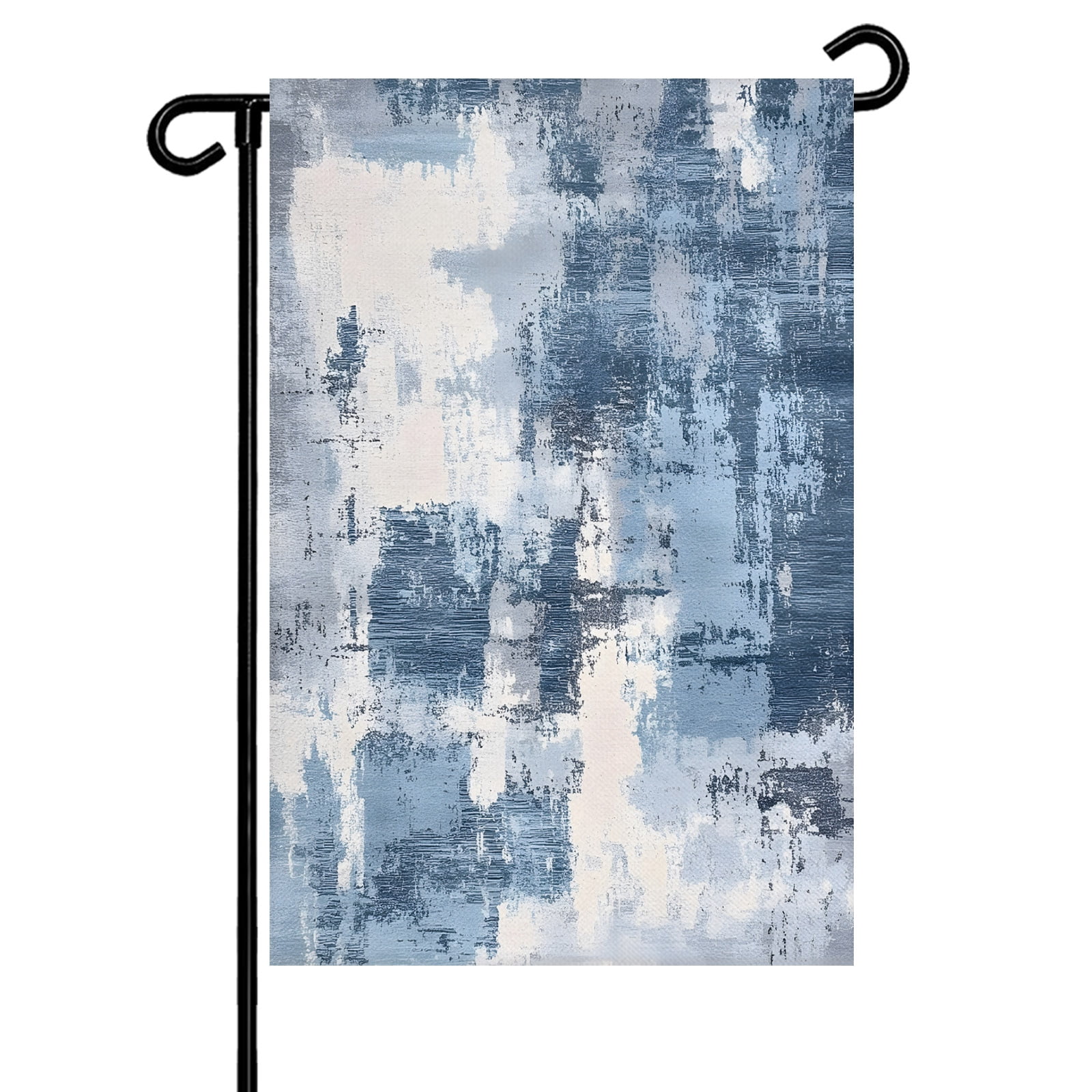 Abstract Stitching Garden Flag 12x18 Inch Vintage Blue White Blend ...