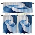 Abstract Stitching Kitchen Curtains Valance and Tier Set Blue White ...