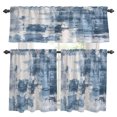 Abstract Stitching Kitchen Curtains Valance and Tier Set Vintage Blue ...