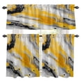 Abstract Stitching Kitchen Curtains Valance and Tier Set Yellow Gary ...