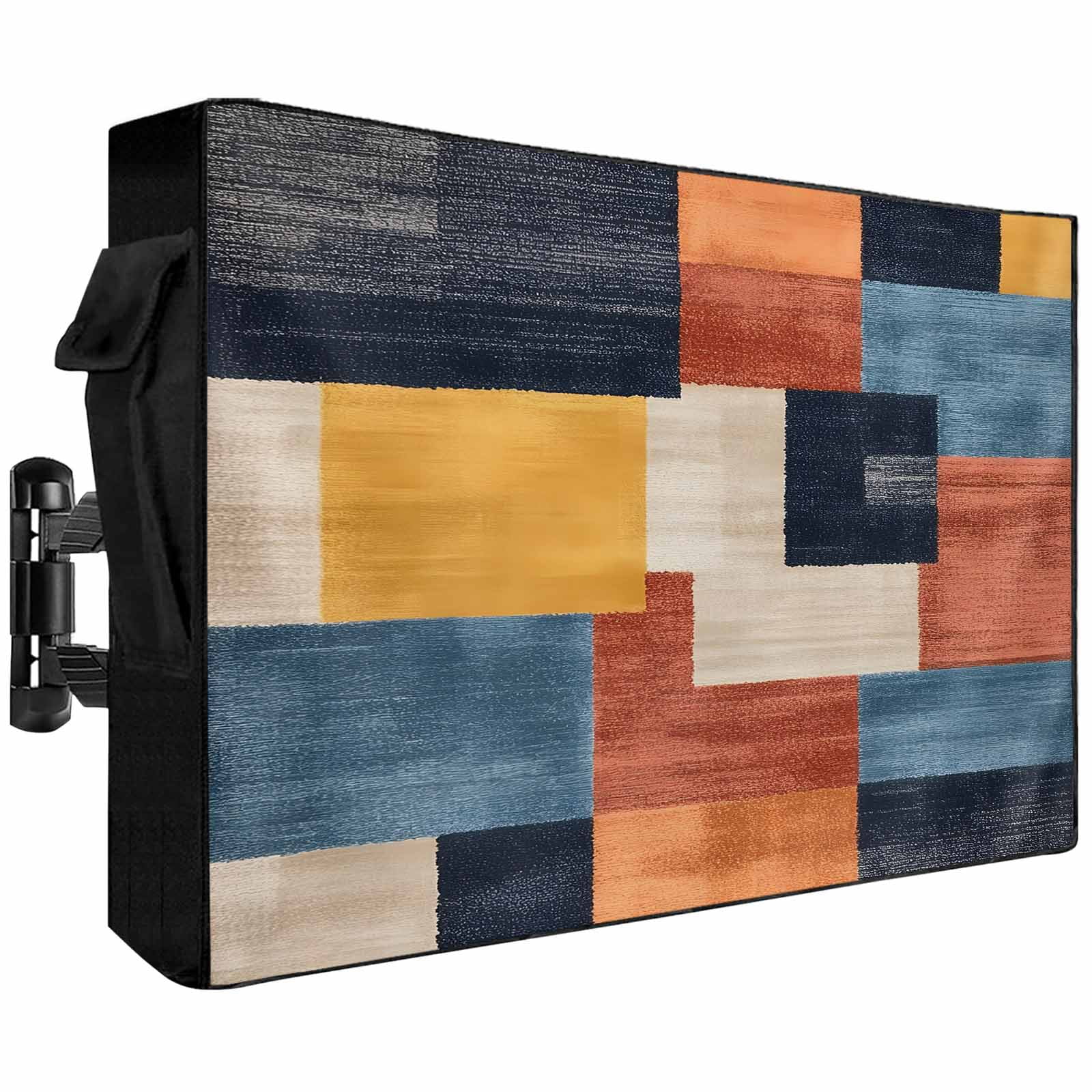 Abstract Stitching Outdoor TV Cover 30 to 32 inch Blue White Orange ...
