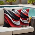 Abstract Stitching Outdoor Throw Pillow Covers Set of 2, Gary Red Black ...