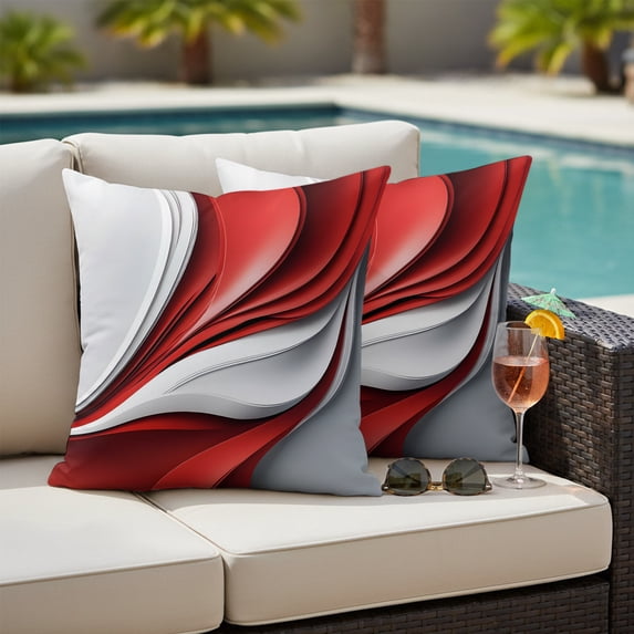 Abstract Stitching Outdoor Waterproof Throw Pillow Covers Set of 2, 20 ...