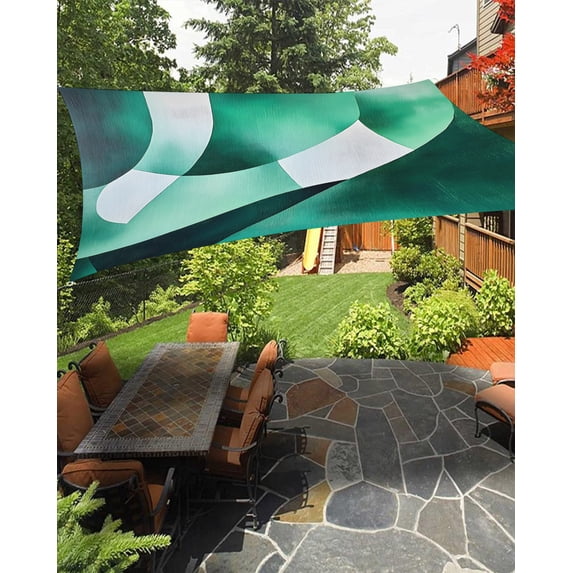 Abstract Stitching Sun Shade Sail 8'X10' White Green Blend Gradient UV ...