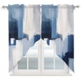 Abstract Stitching Swag Curtain Valance for Window 2 Panels Blue White ...