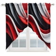 Abstract Stitching Swag Curtain Valance for Window 2 Panels Gary Red ...