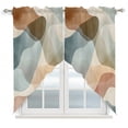 Abstract Stitching Swag Curtain Valance for Window 2 Panels Retro Blue ...