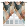Abstract Stitching Swag Curtain Valance for Window 2 Panels Vintage ...