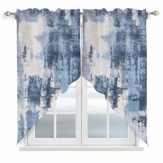 Abstract Stitching Swag Curtain Valance for Window 2 Panels Vintage ...