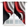 Abstract Stitching Swag Curtain Valance for Window 2 Panels White Red ...